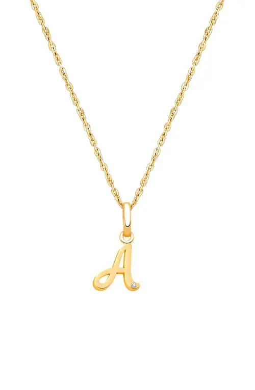 TINY BLESSINGS 14k Gold Diamond Initial Necklace - 14k Gold - A