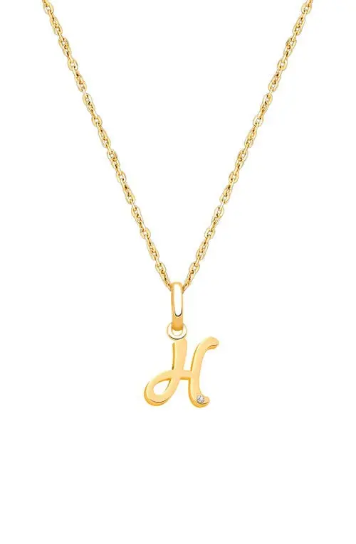 TINY BLESSINGS 14k Gold Diamond Initial Necklace - 14k Gold - H
