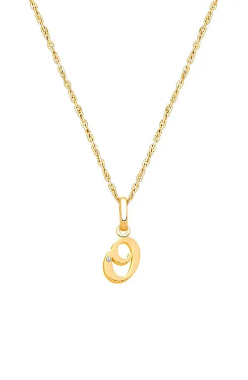 TINY BLESSINGS 14k Gold Diamond Initial Necklace - 14k Gold - O