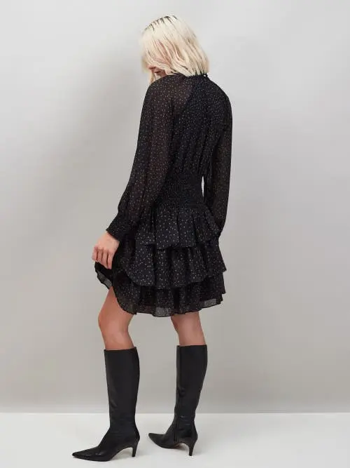 RO&ZO Dash Print Tiered Mini Dress