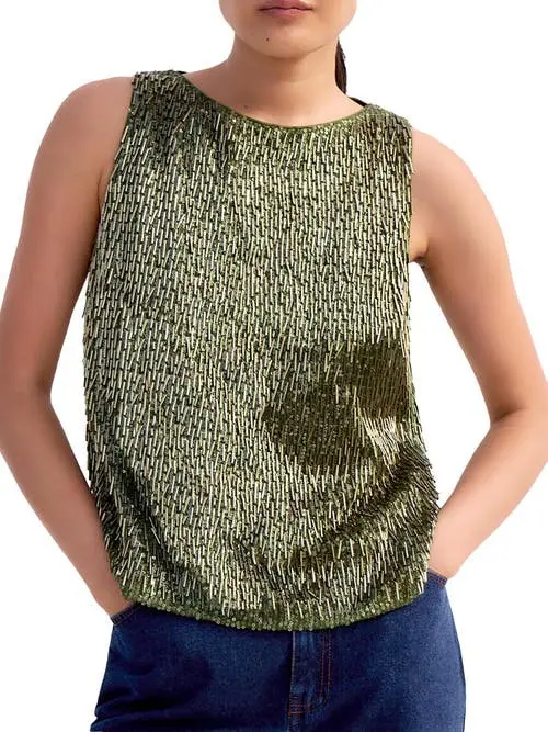 RO&ZO Sequin Shell Tank Top
