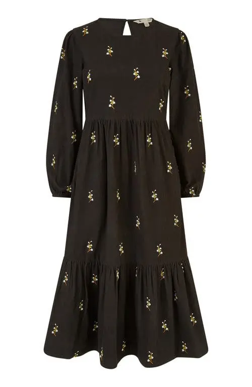 YUMI Long Sleeve Floral Midi Dress