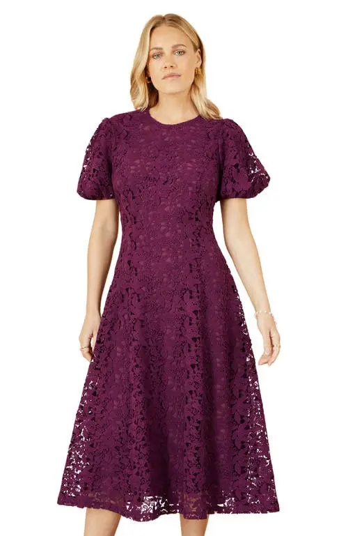YUMI Stretch Lace Midi Dress