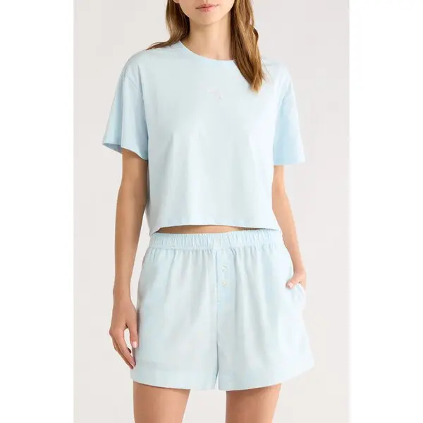 OPEN EDIT Boxy Crop Sleep T-shirt - Blue Dream