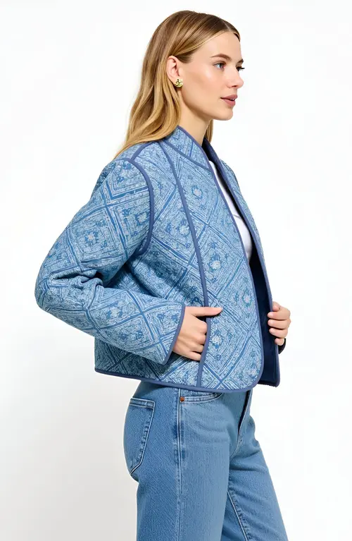 MODENAIRE Quilted Jacket With Piped Trim