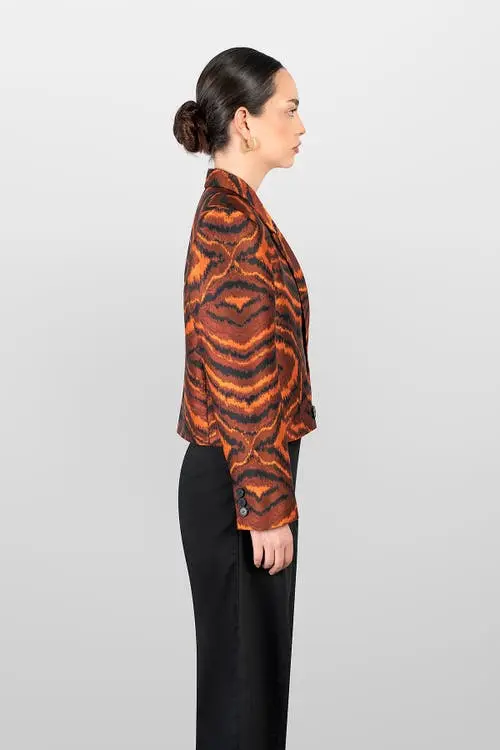 LAURA APARICIO Jacquard Jacket With Shoulder Pads