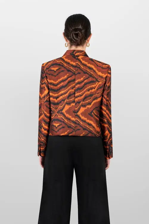 LAURA APARICIO Jacquard Jacket With Shoulder Pads