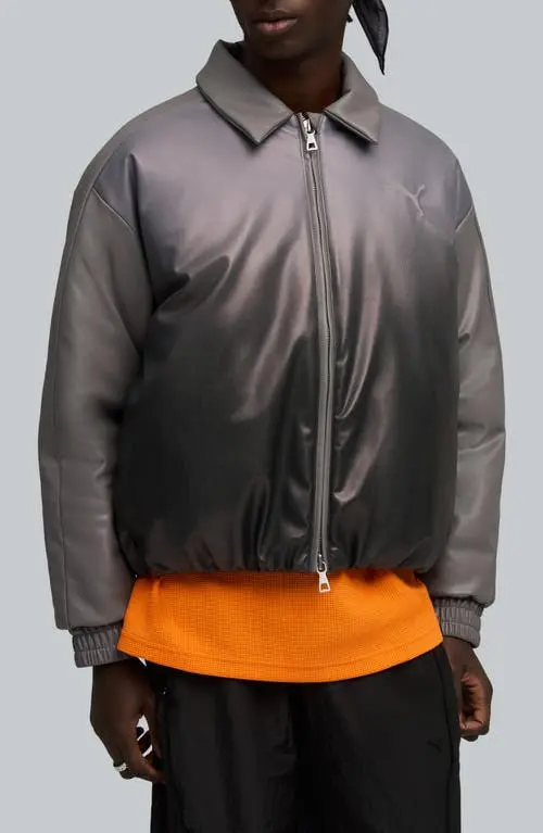 PUMA Oversized Faux Leather Bomber Jacket