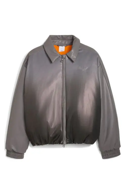 PUMA Oversized Faux Leather Bomber Jacket