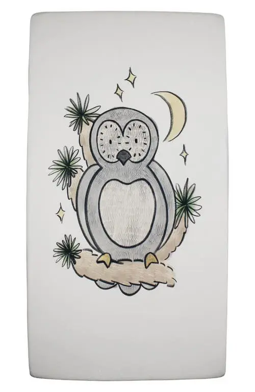 L'OVEDBABY Organic Cotton Crib Sheet - Owl Hoo? Graphic