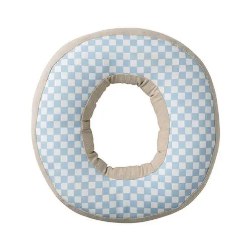 STORIED HOME Patterned Cotton O Pillow - Sky Blue