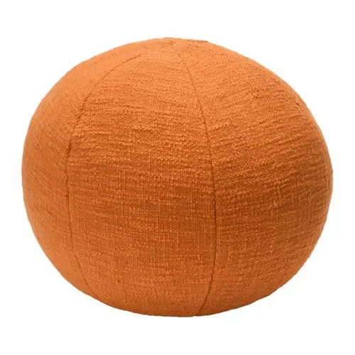 STORIED HOME Cotton Slub Orb Pillow - Orange