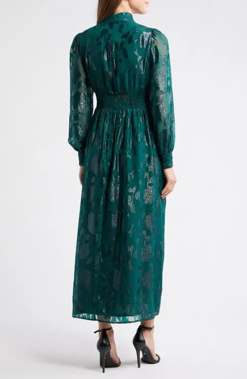 green emerald velvet dress Ruffled Tiered Midi Length Dress main image 0