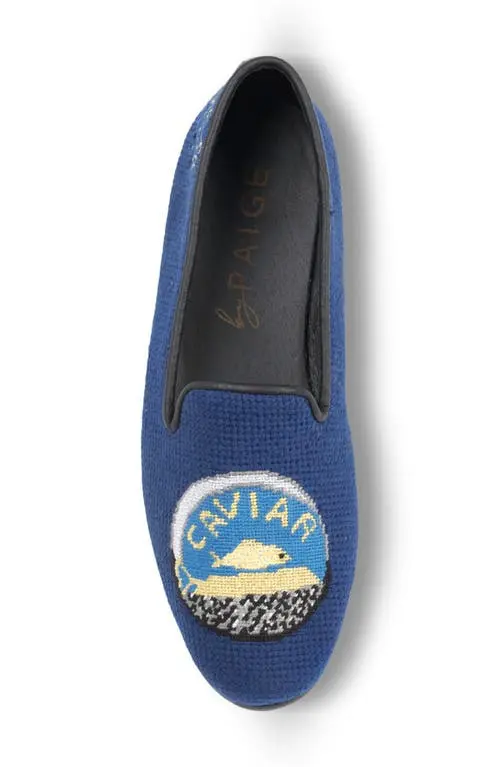 BYPAIGE Needlepoint Loafer - Navy