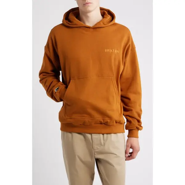 Brixton Oversized Embroidered Logo Heavyweight Hoodie