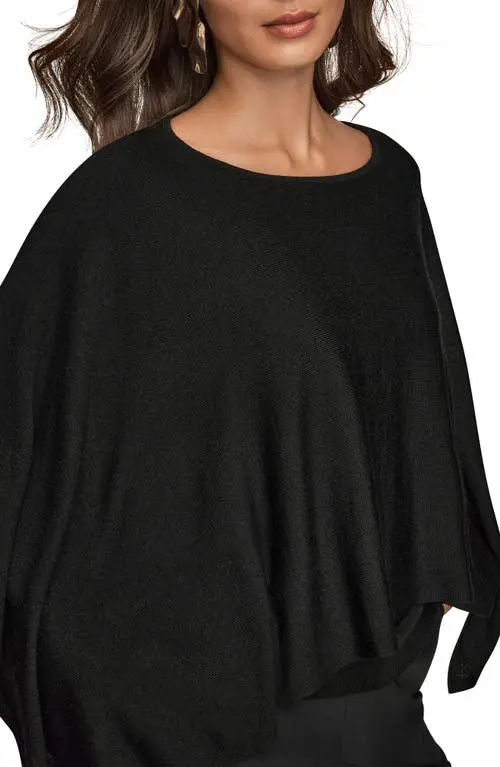 Donna Karan New York Cape Overlay Sweater - Black