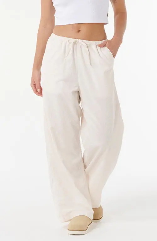 Rip Curl Keepsakes Corduroy Wide-leg Drawstring Pants - Stone