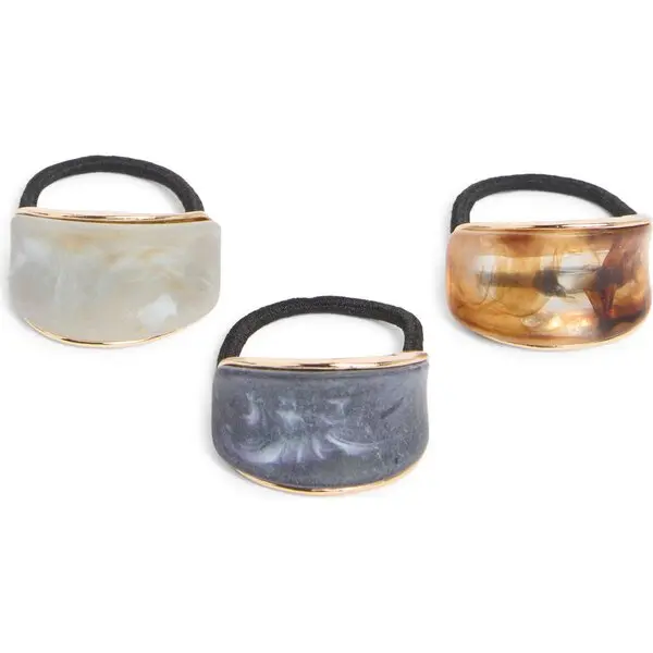 Tasha Resin Cuff Ponytail Holder Set - Blue Multi
