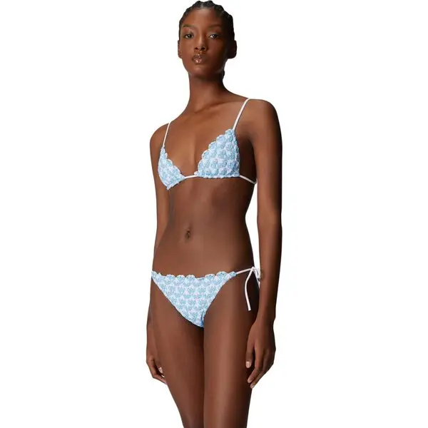 Missoni Lace Triangle Bikini With Lam - Light Blue