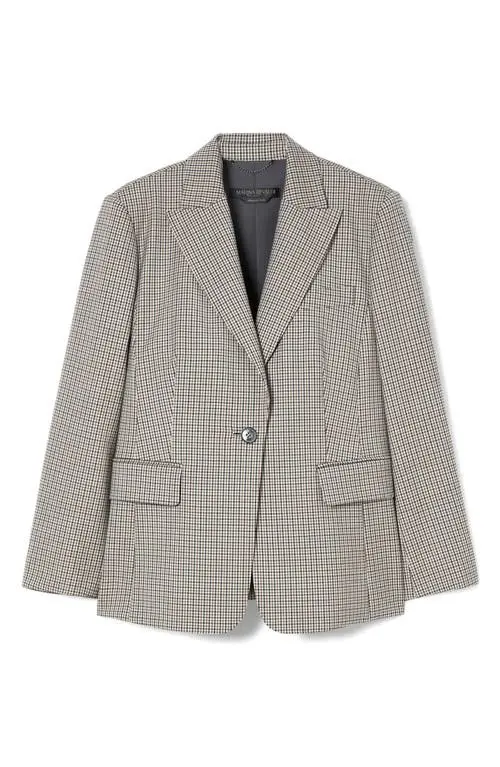 Marina Rinaldi Caliga Plaid Wool Blazer