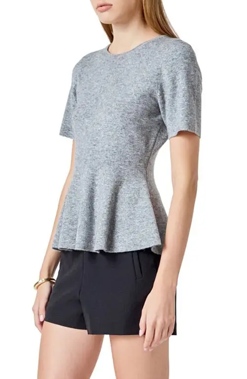 Endless Rose Short Sleeve Peplum Sweater