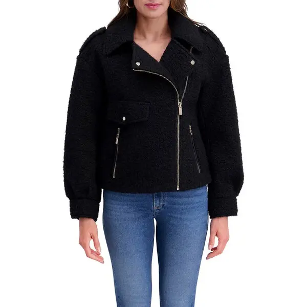 Kensie Bouclé Moto Jacket