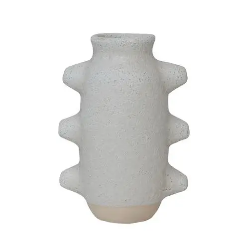 STORIED HOME Abstract Stoneware Vase - White