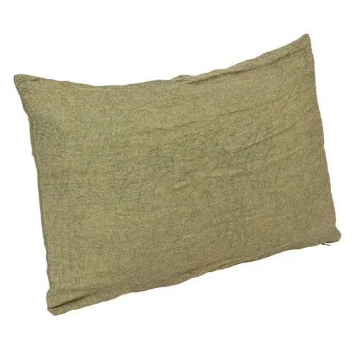 STORIED HOME 24 Inches Stonewashed Linen Lumbar Pillow - Green