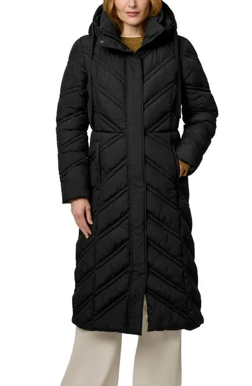 Bernardo Longline Hooded Puffer Jacket - Black