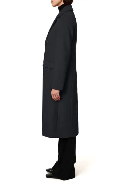 Bernardo Structured Wool Blend Coat - Navy