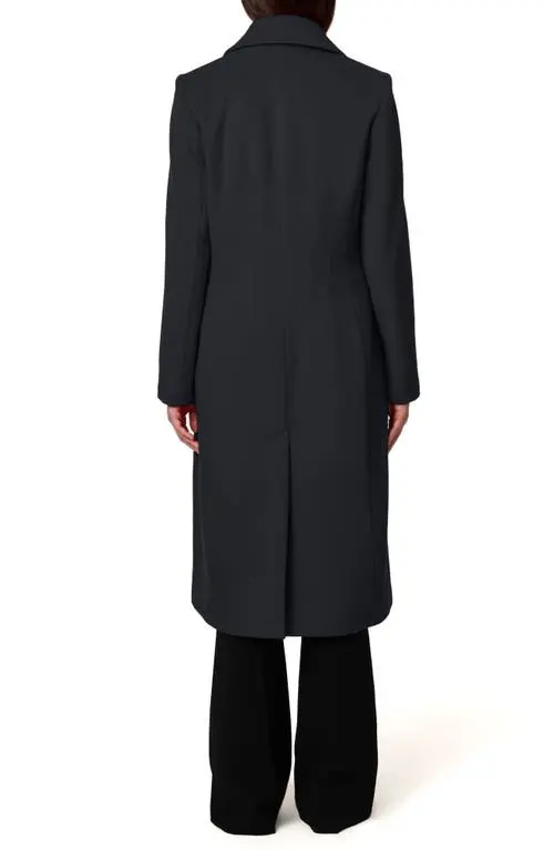 Bernardo Structured Wool Blend Coat - Navy