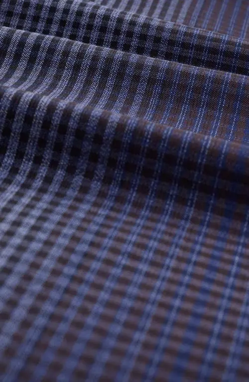 Bugatchi Julian Shaped Fit Gradient Check Cotton & Cashmere Button-up Shirt