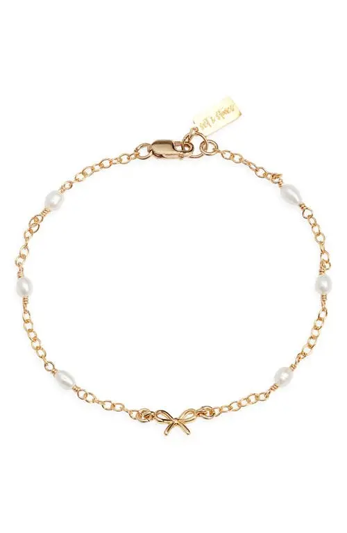 SET & STONES Bow And Freshwater Pearl Bracelet - Gold