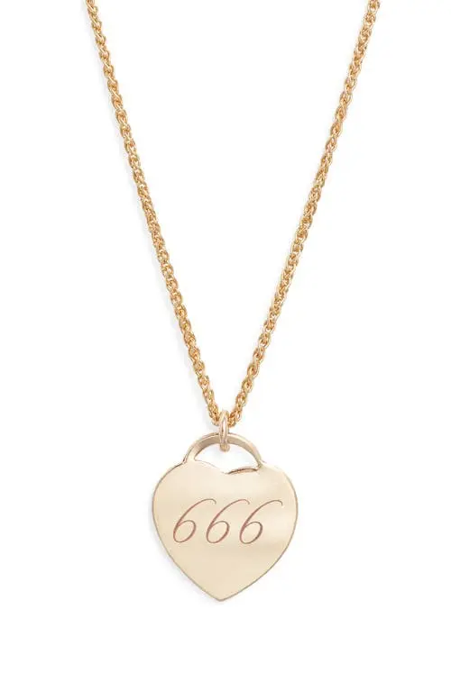 SET & STONES Alice Angel Numbers Pendant Necklace - Gold/666