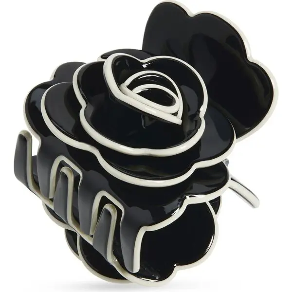 L. Erickson Althea Rosette Claw Clip - Black/cream