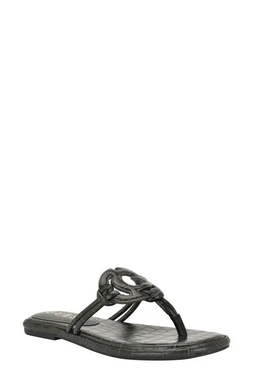 Guess Saime Croc Embossed Sandal - Dark Green