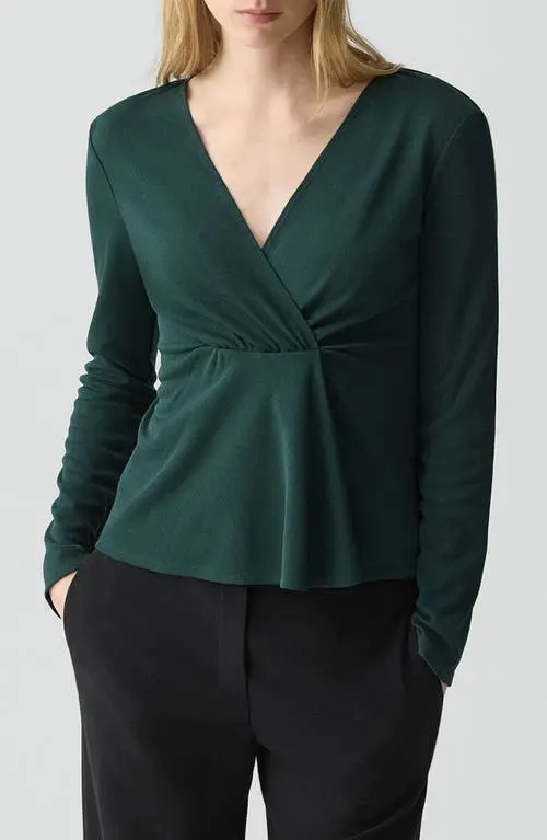 Theory Gathered Neck Knit Top - Viridian