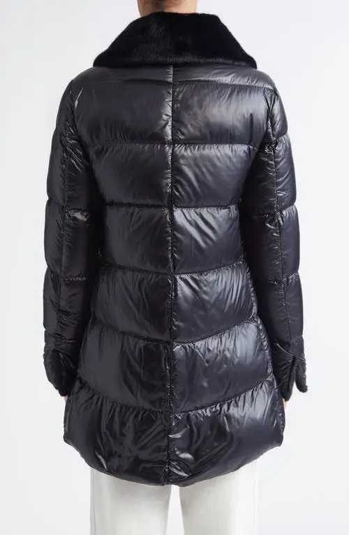 Herno Faux Fur-lined Water Repellent Quilted Down Jacket - Black
