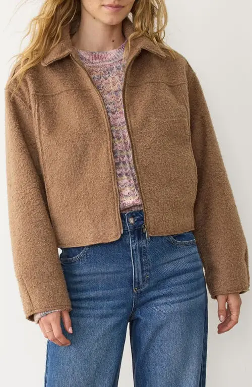 Marine Layer Bouclé Crop Jacket - Teddy