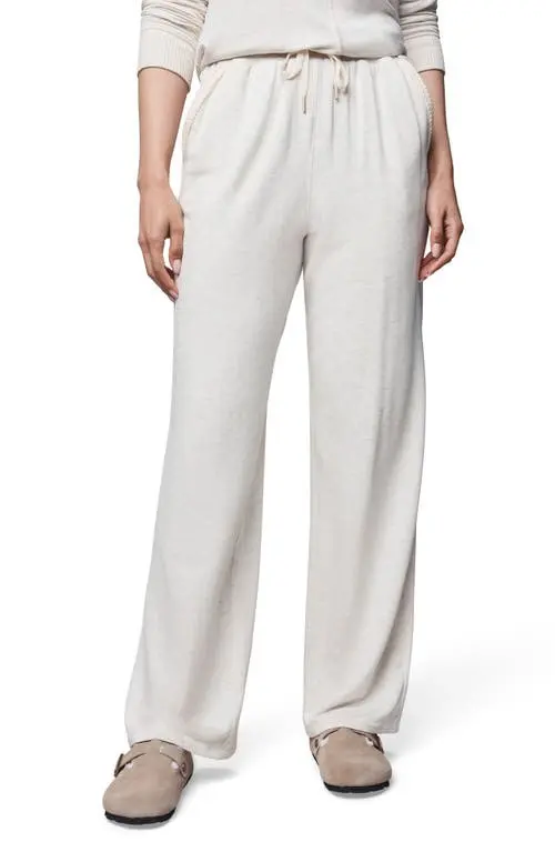 Splendid Supersoft Trim Wide Leg Pants - Pale Oak White Heather