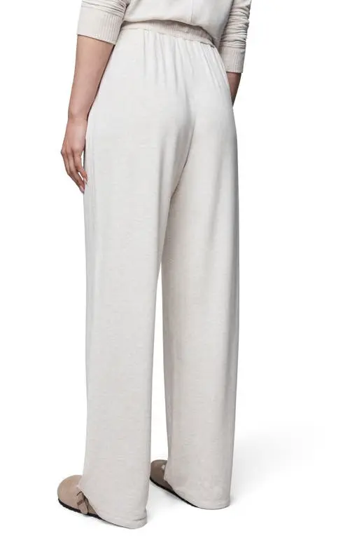 Splendid Supersoft Trim Wide Leg Pants - Pale Oak White Heather