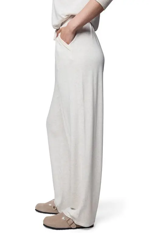 Splendid Supersoft Trim Wide Leg Pants - Pale Oak White Heather