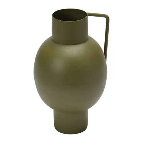 STORIED HOME Textured Metal Vase With Handle