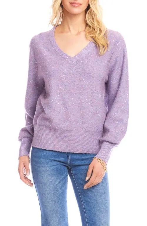 Karen Kane Sequin V-neck Sweater