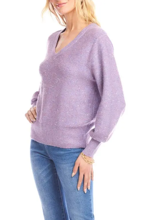Karen Kane Sequin V-neck Sweater
