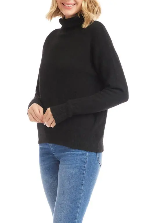 Karen Kane Funnel Neck Pullover Sweater - Black