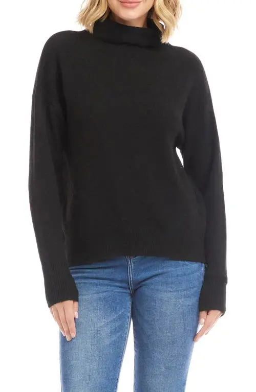 Karen Kane Funnel Neck Pullover Sweater - Black