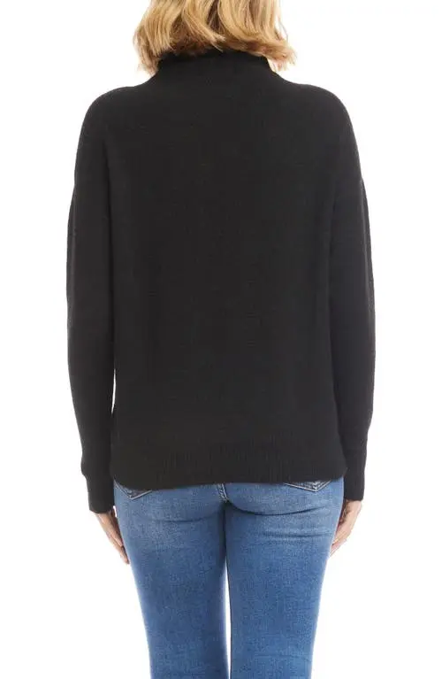 Karen Kane Funnel Neck Pullover Sweater - Black