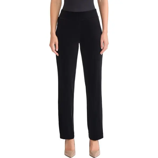 Jones New York Pull-on Straight Leg Trousers - Jones Black