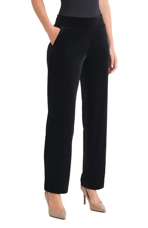 Jones New York Pull-on Straight Leg Trousers - Jones Black